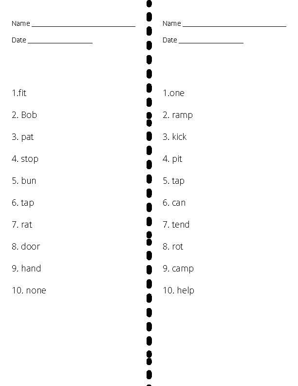 10 reading assessments one syllable words monosyllabic elementary SPED ...