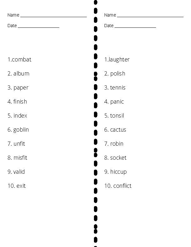 Two Syllable Words - reading assessments elementary middle school SPED ...