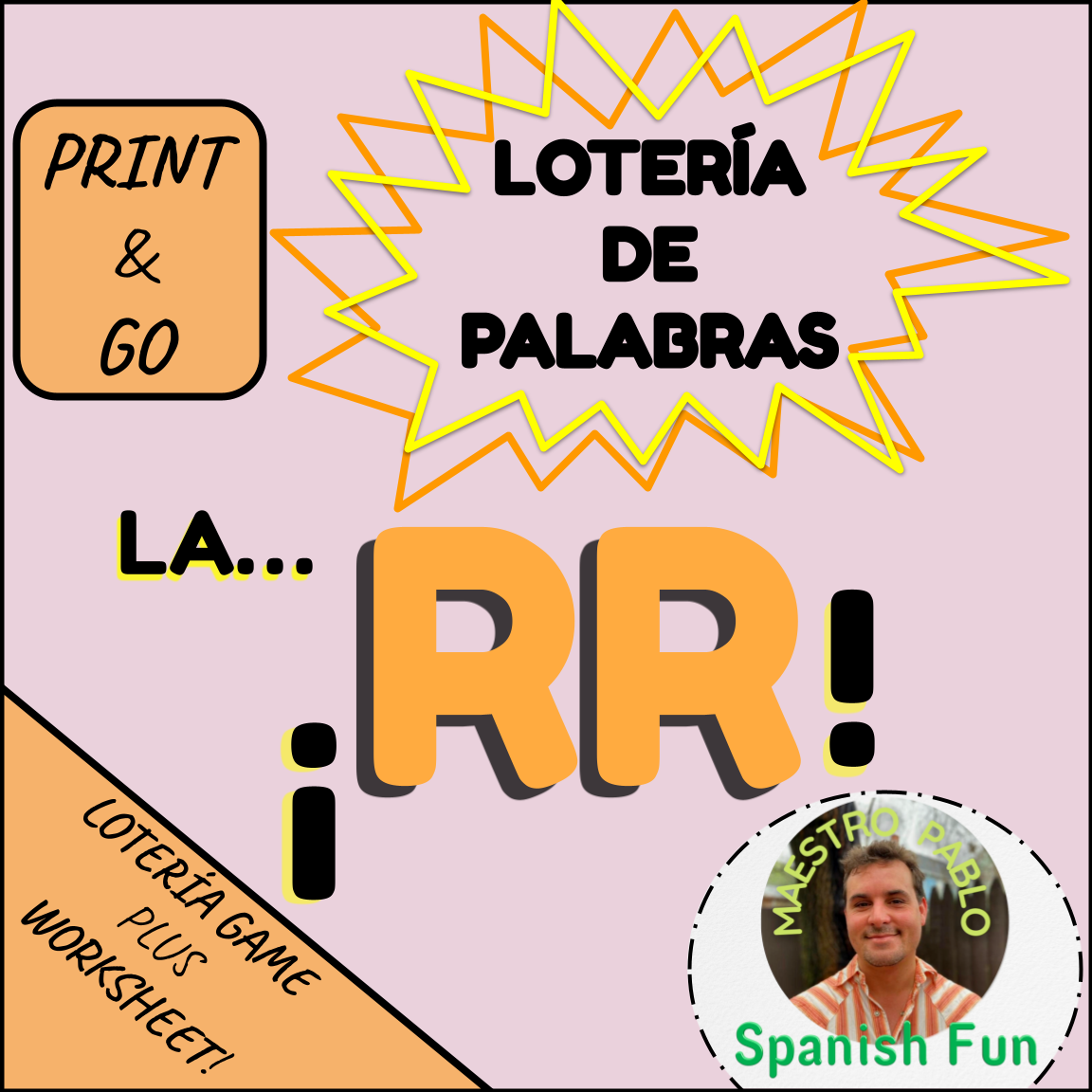 Lotería de palabras con RR | Printable Bingo game with Rolling R's ...