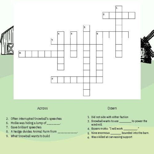 Animal Farm Crossword Puzzle Bundle- Chapters 1-10 (10 puzzles total ...