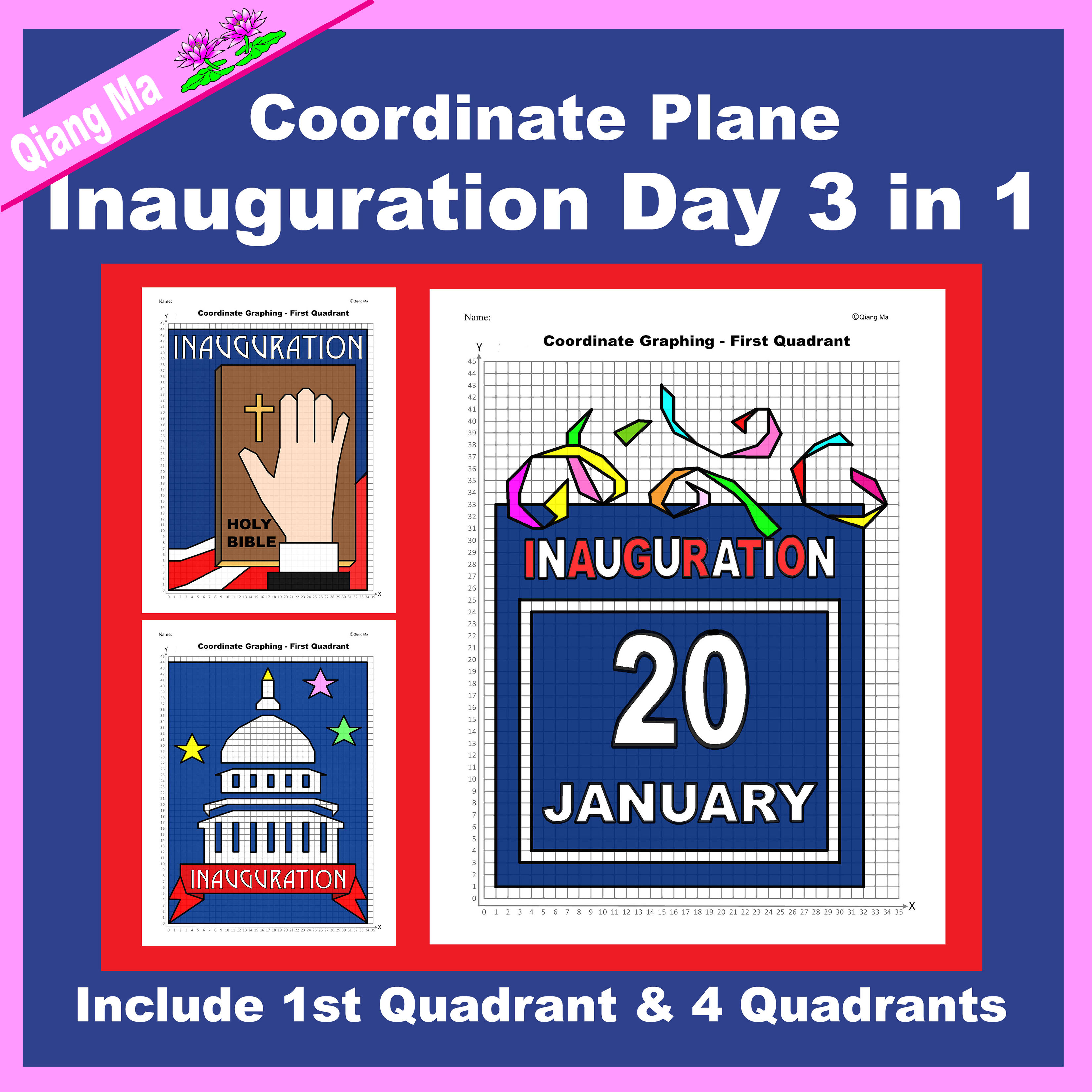 Inauguration Day Coordinate Plane Graphing Picture- Inauguration Day 3 ...