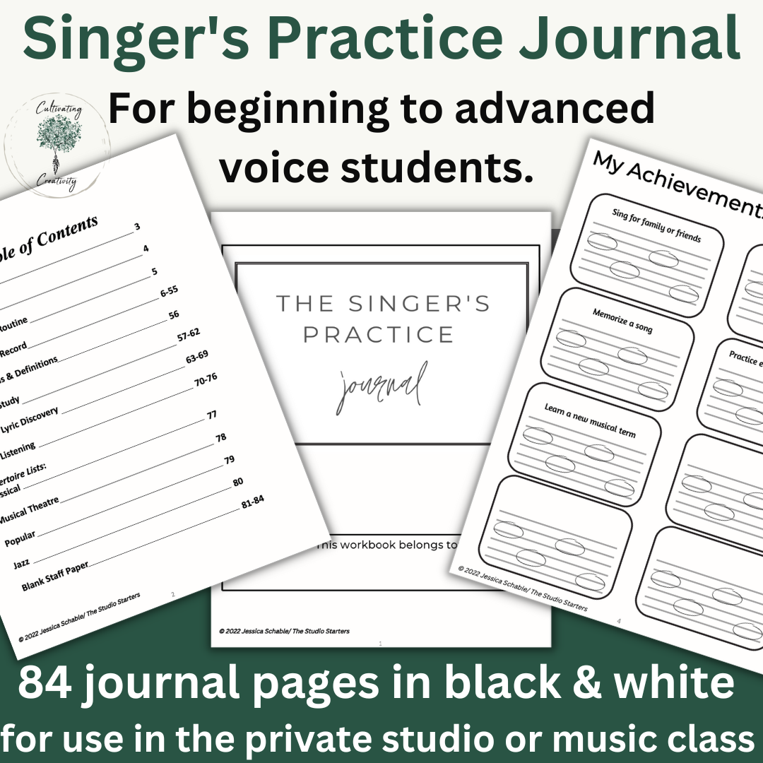 Singer's Practice Journal for Elementary to Advanced Voice Students in ...