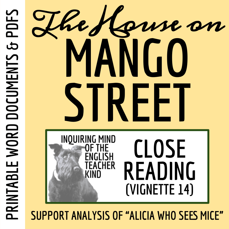 The House on Mango Street Close Reading Worksheet on Alicia Who Sees ...