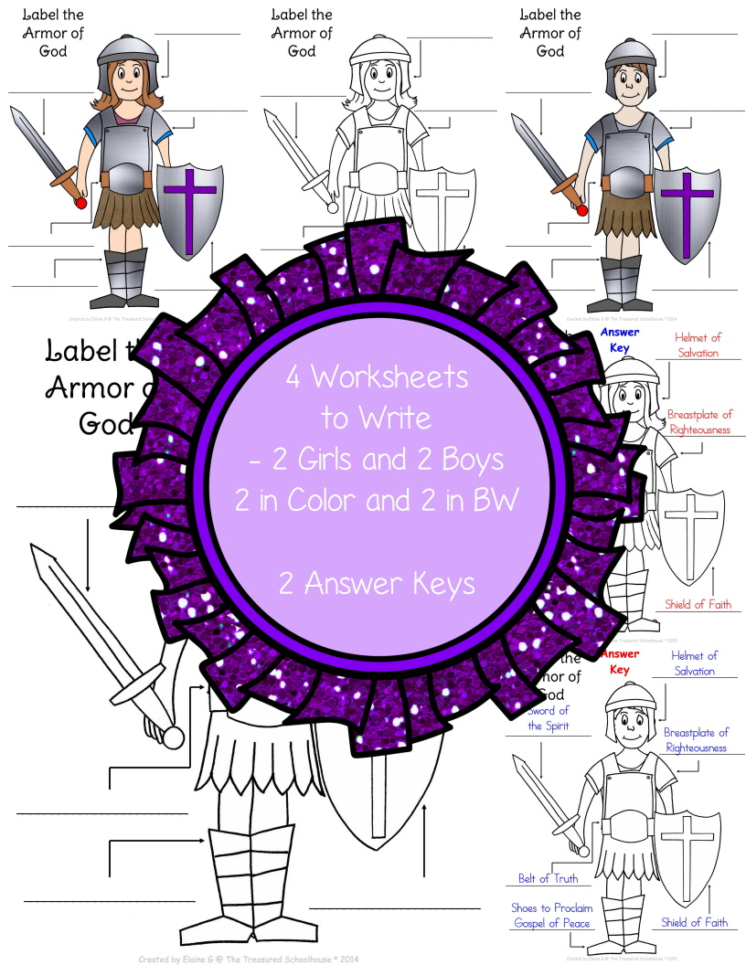 Label the Armor of God Worksheets - Classful