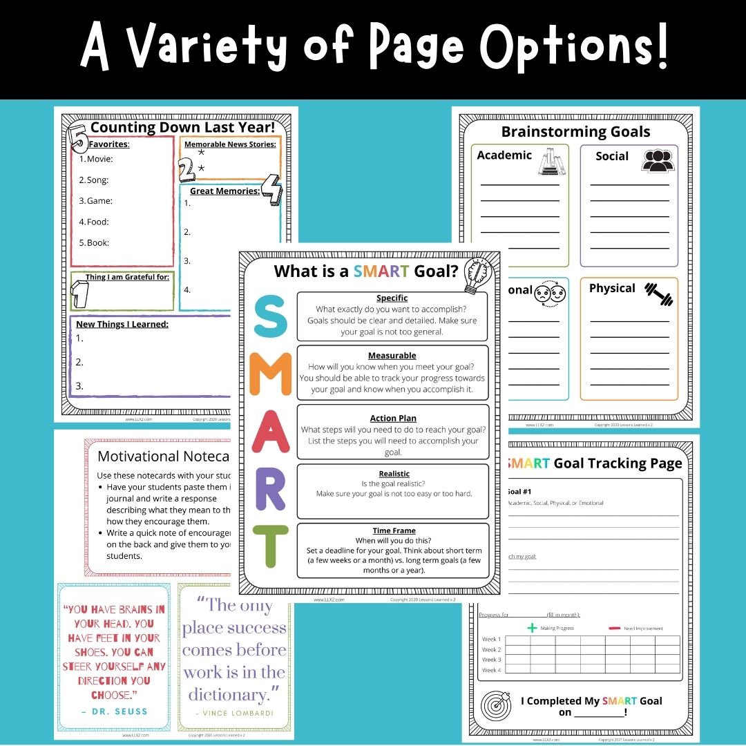 New Years SMART Goal Setting Mini-Unit for 3rd - 8th grade, Homeschool - Classful