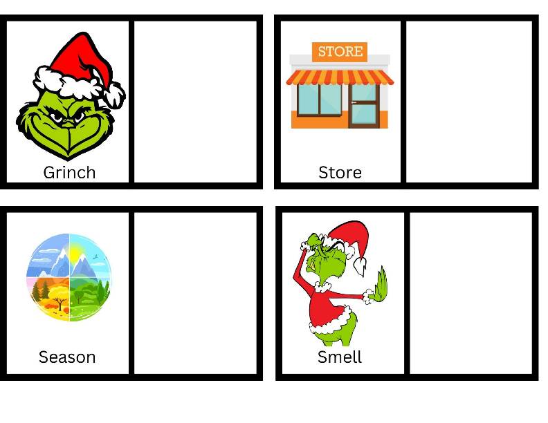 Grinch Day Christmas Rhyming Words Task Box (Pre-K, K, SpEd) - Classful