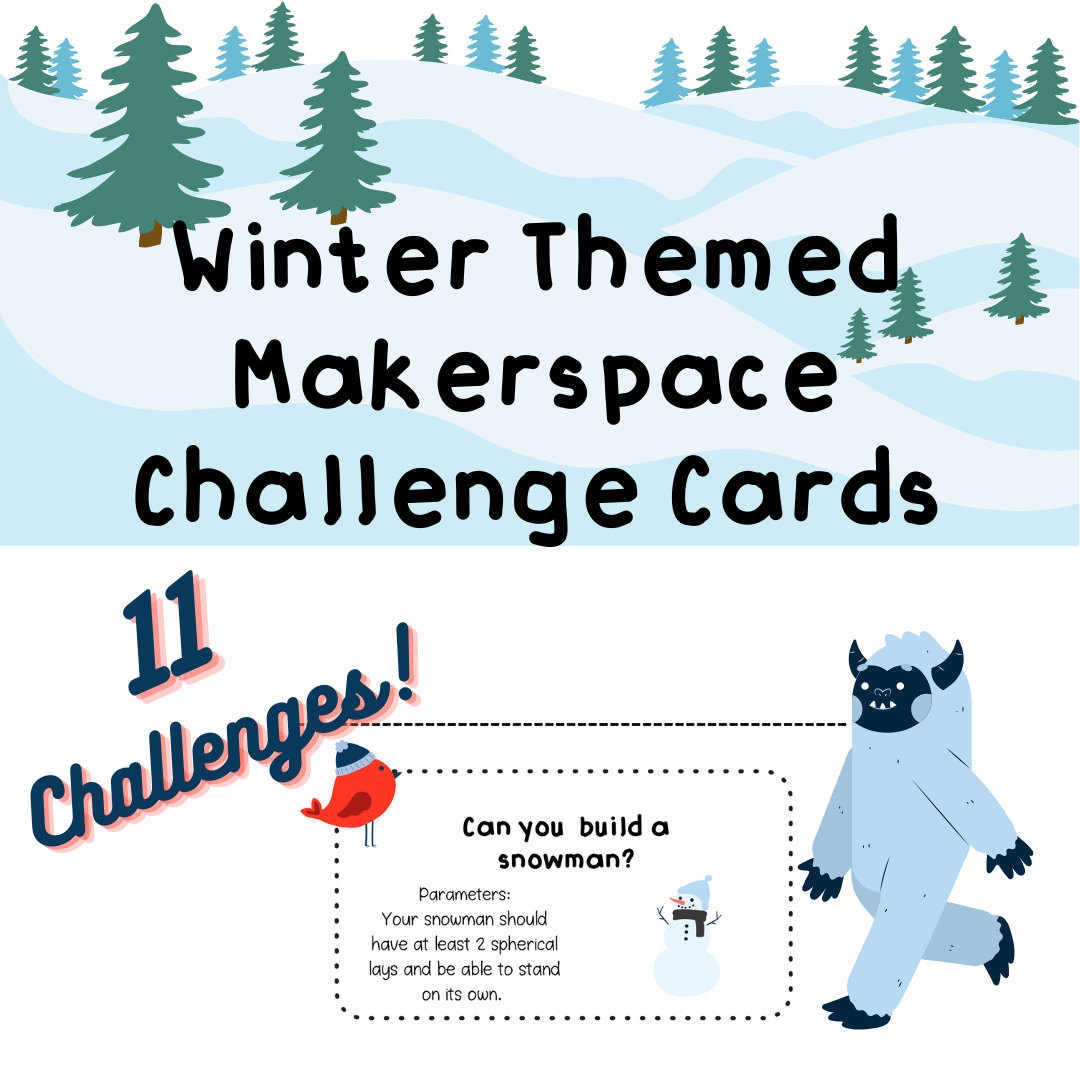 Winter Makerspace Challenge Cards, Task Cards, STEM Challenges - Classful