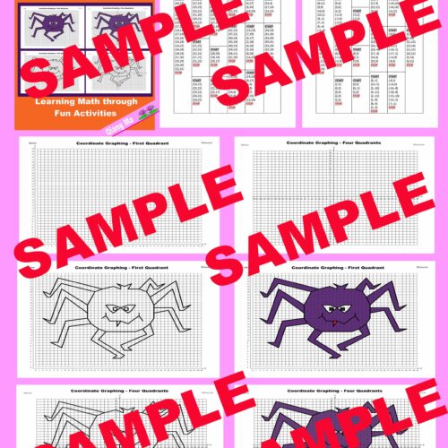 Halloween Coordinate Plane Graphing Picture- Spider - Classful