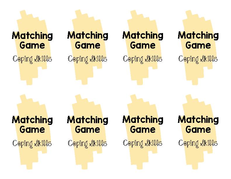 Coping Skills Matching Card Game - Classful