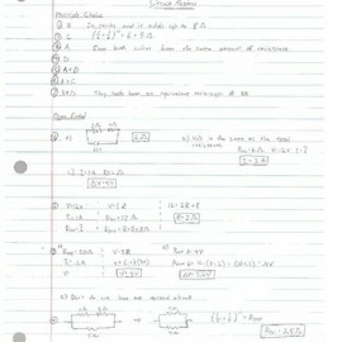 Physics- Circuits Chapter Review - Classful