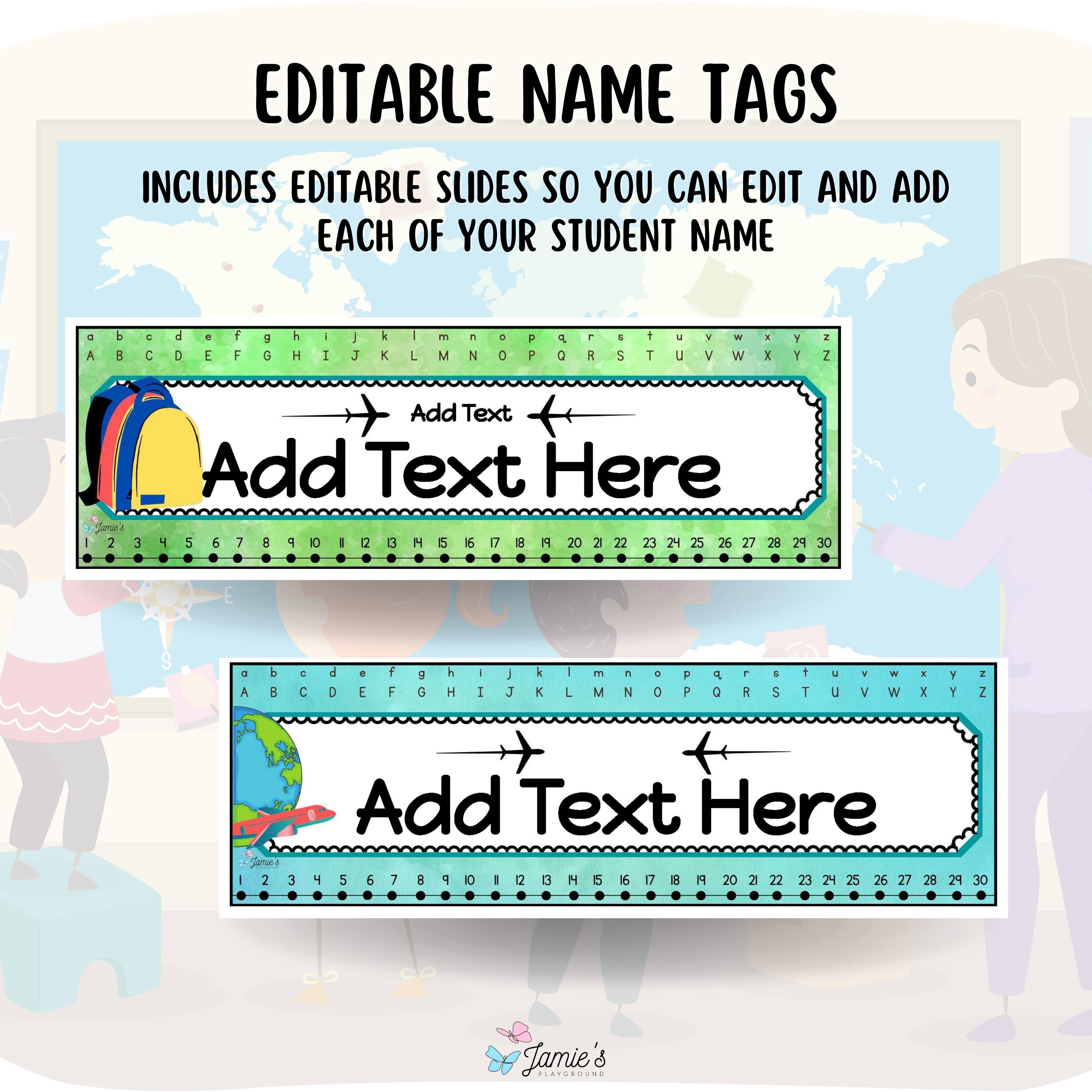 Classroom Name Plates 1 - EDITABLE Geography Name Tags for Students ...