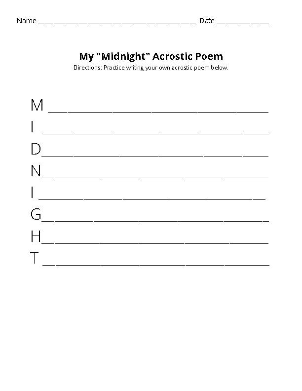 Acrostic Poem Packet - New Years Themed middle school high sped ELA ...