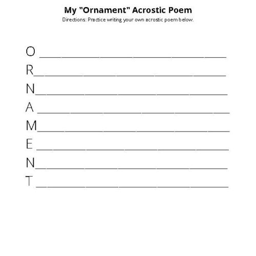Acrostic Poem Packet - Christmas Themed middle school high sped ELA ...