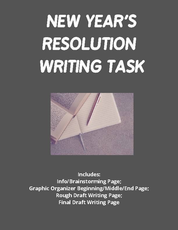 New Year's resolution writing packet 5th middle or high school ...