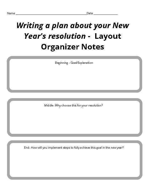 New Year's resolution writing packet 5th middle or high school ...