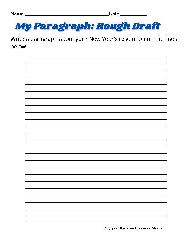New Year's resolution writing packet 5th middle or high school ...