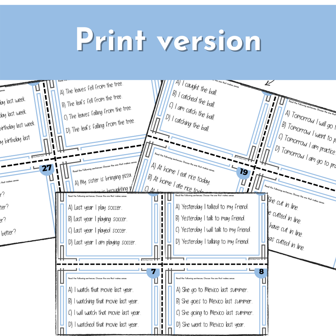 English Language Proficiency Practice Task Cards - Classful