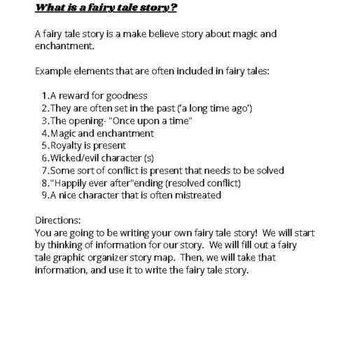 Fairytales writing packet - graphic organizer Middle High School SPED ...