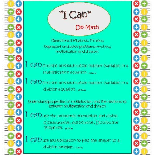 3rd Grade Math- I Can Statements - Classful