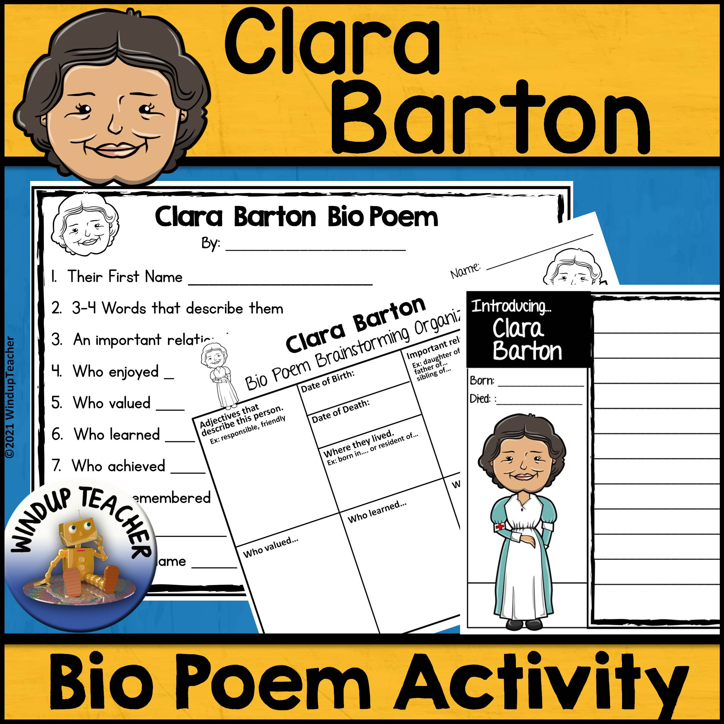 Clara Barton Poem Writing Activity - Classful
