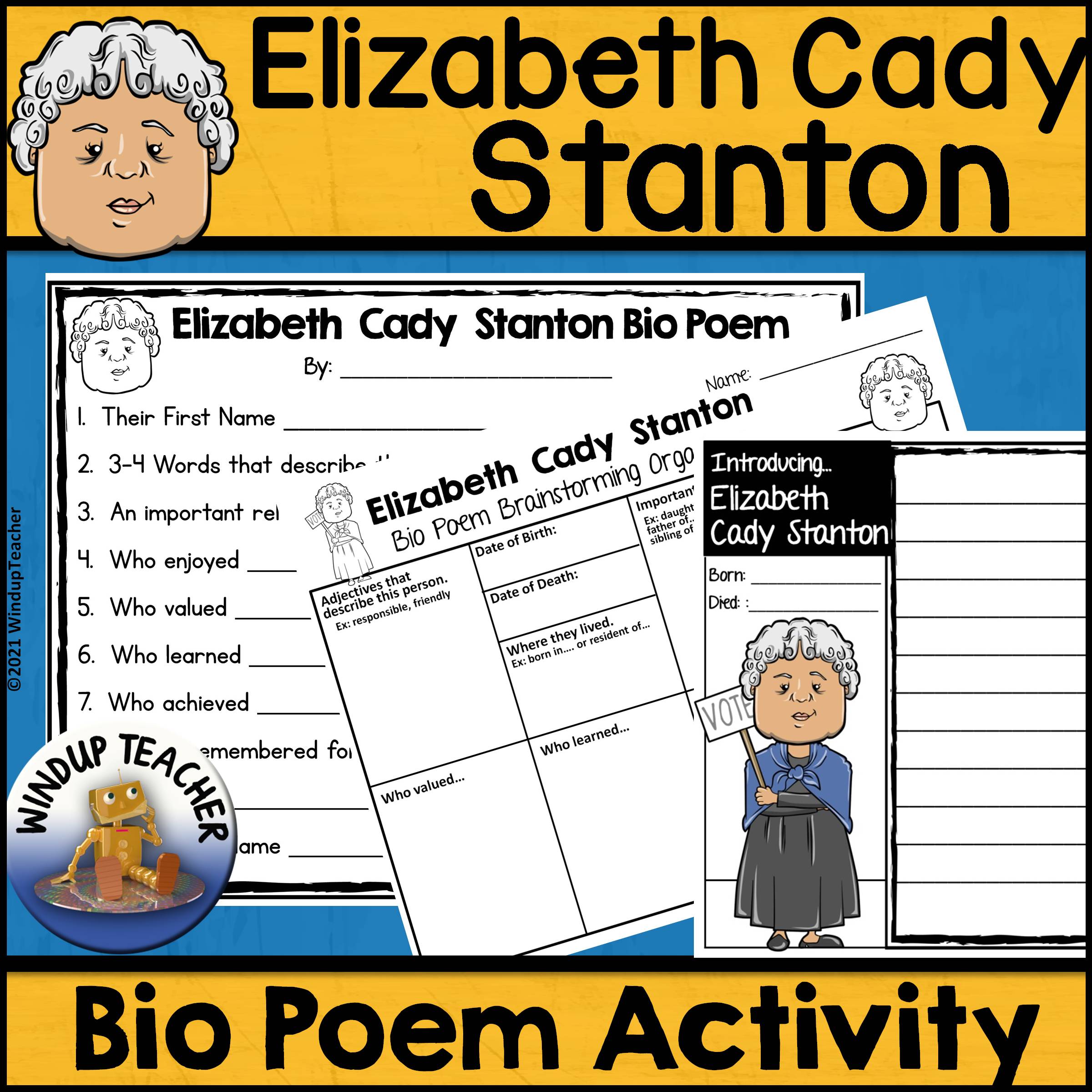 Elizabeth Cady Stanton Poem Writing Activity - Classful