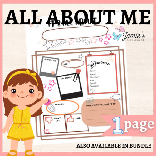 Interactive Back To School Writing Activity- All About Me Worksheet 6 ...