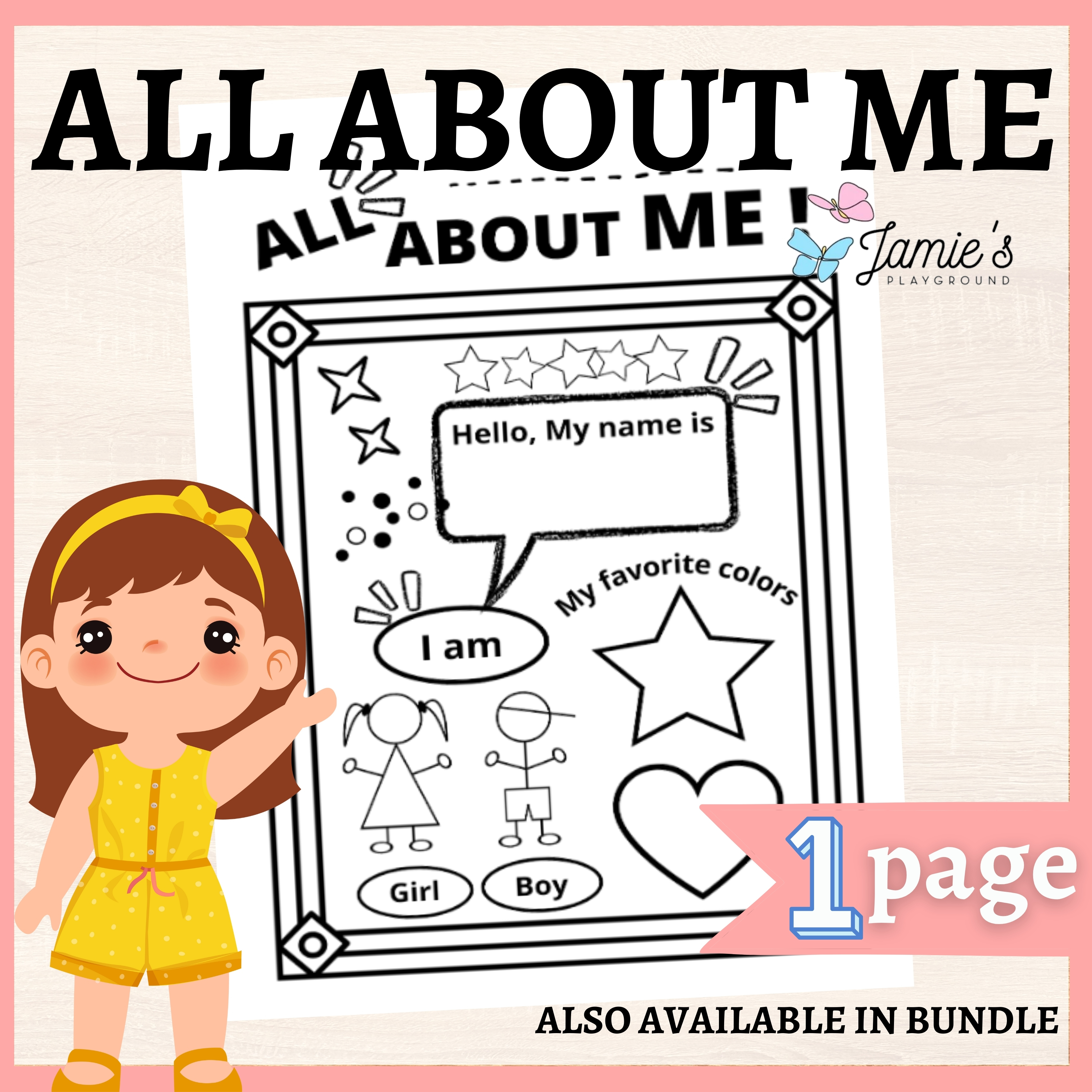 Interactive Back To School Writing Activity- All About Me Worksheet 17 ...