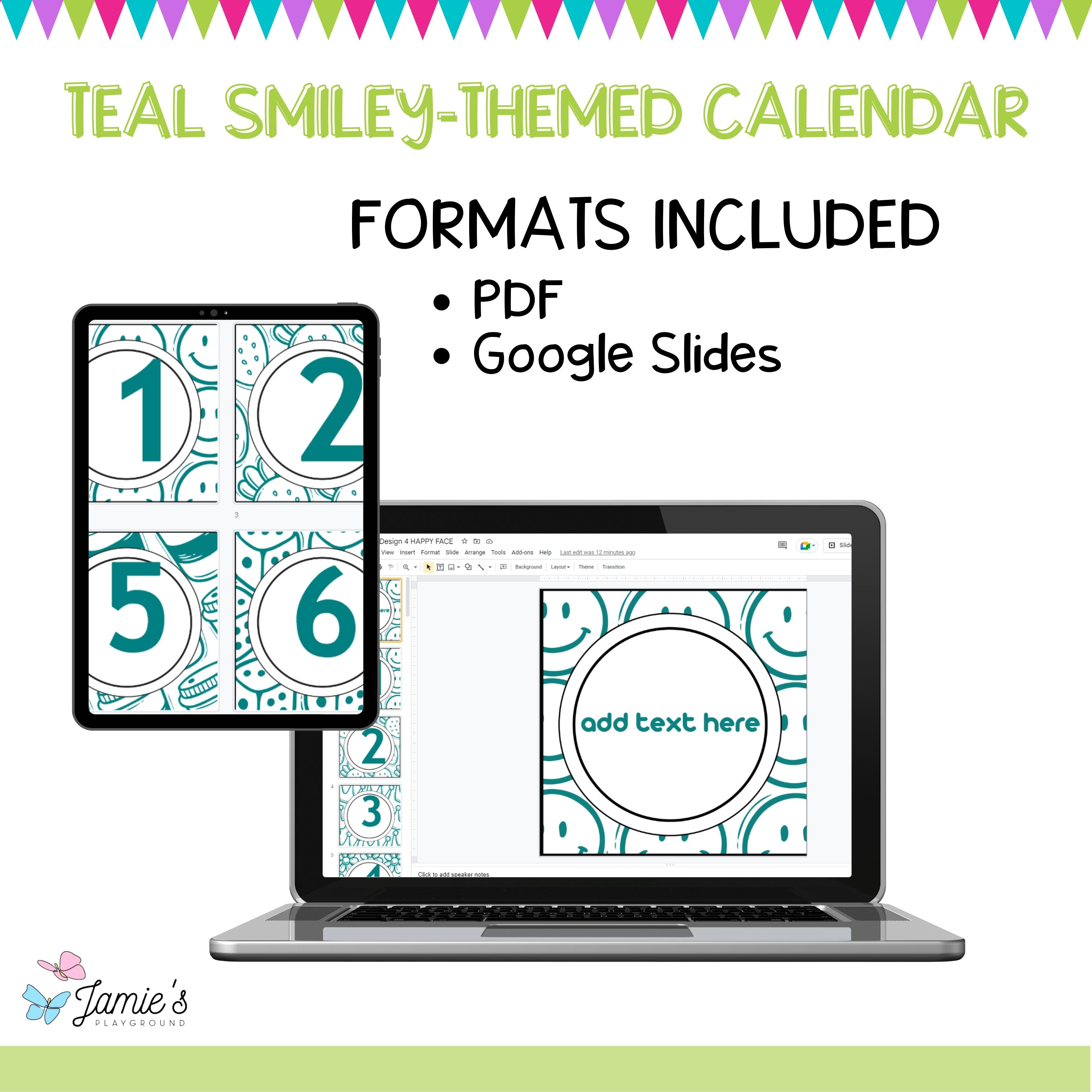 Daily Flip Calendar Pocket Chart Cards | Editable Smiley Calendar ...