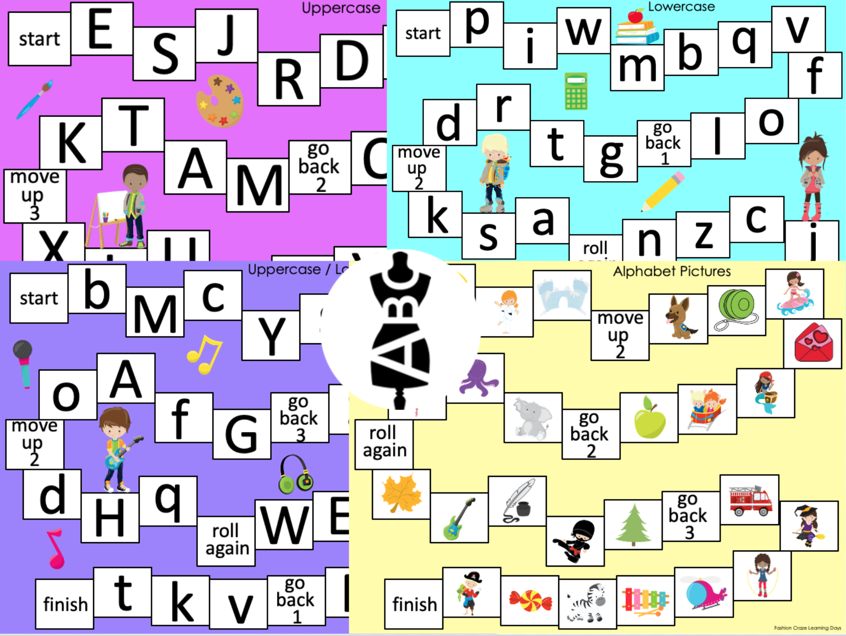 Alphabet Games with Uppercase, Lowercase and Mixed Letters - Classful