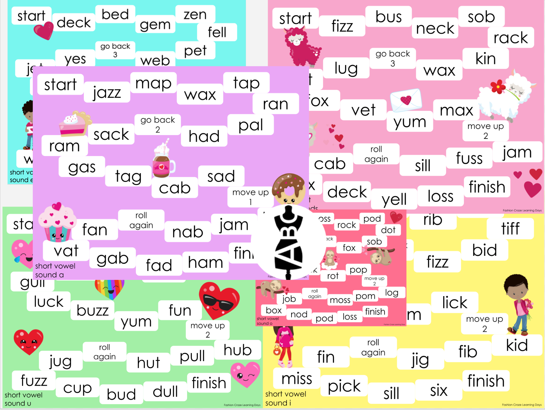 Valentine's Day Short Vowel Games - Classful