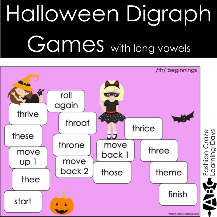 Halloween Digraph Games with long vowels - Classful