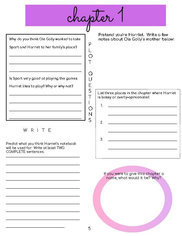 Harriet the Spy - No Prep Novel Study - Literature Circles - Classful