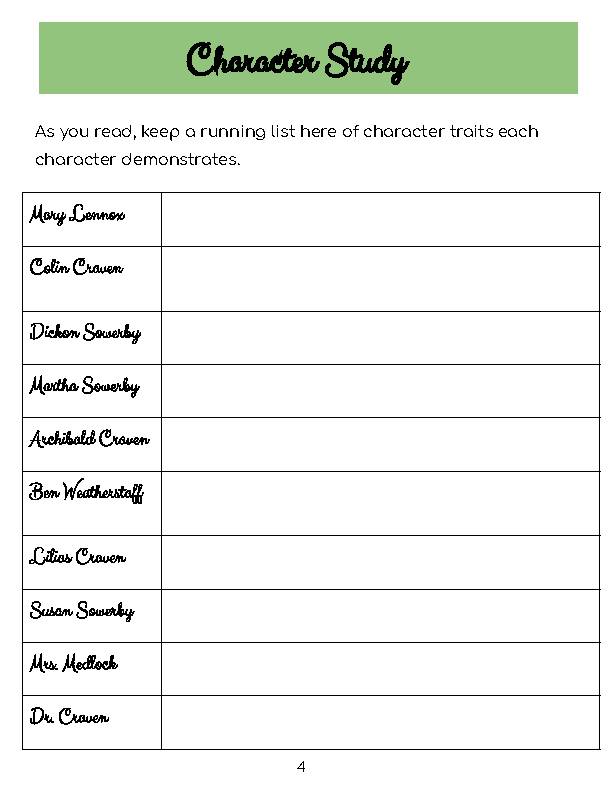 The Secret Garden - No Prep Novel Study - Literature Circles - Classful
