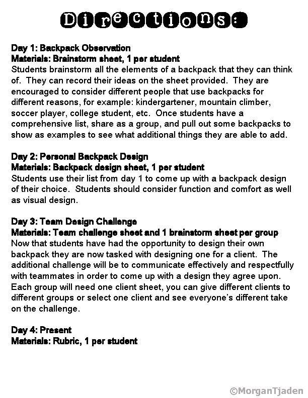 Backpack Design Project - Classful