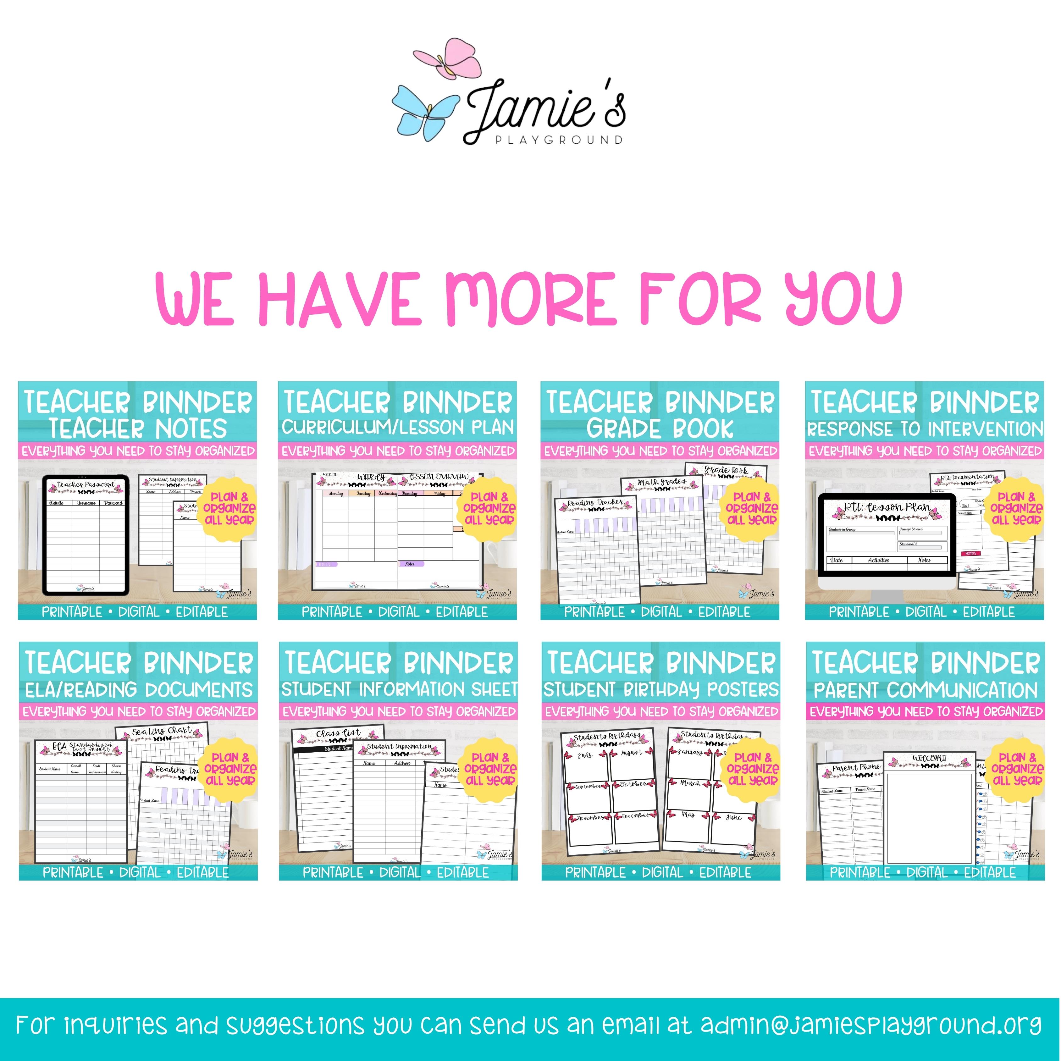 Editable Binder Documents for Teacher Binder and Planner | Parent ...