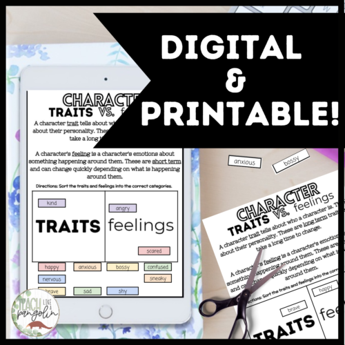 Character Traits vs. Feelings Sorts - Printable and Digital - Classful