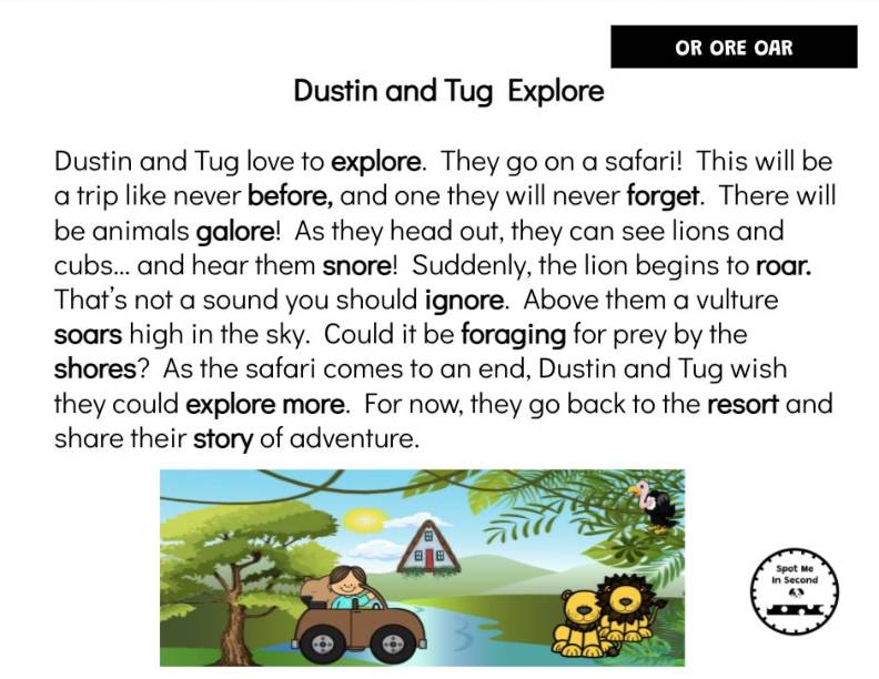 The Tales of Dustin and Tug- R Controlled Vowels (OR OAR ORE) - Classful