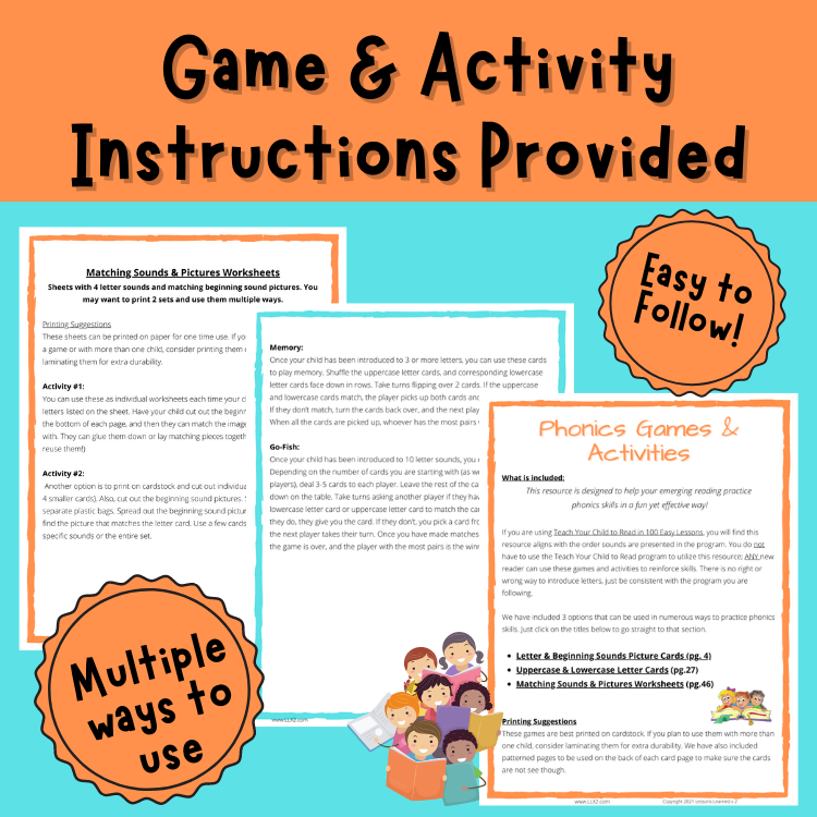 Phonics Games & Activities Comp. w/ Teach Your Child to Read in 100 ...