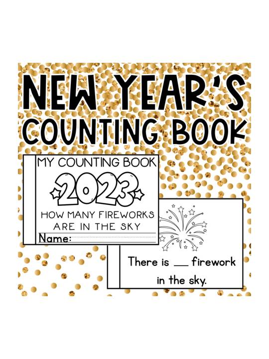 New Years 2023 Kindergarten Math Activity Counting 1-10 Mini Book ...