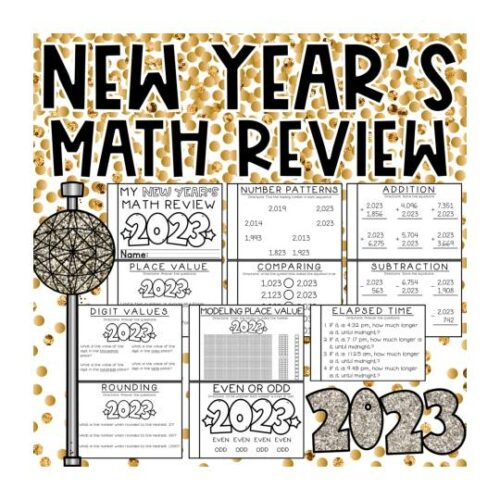 New Years 2023 Math Review Activity Booklet - Classful