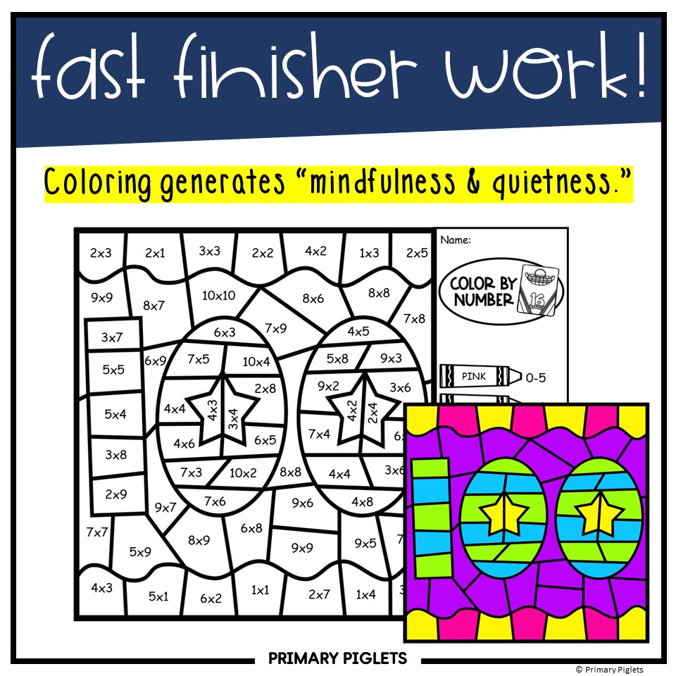 100th Day of School Color by Number Multiplication - 100th Day of ...