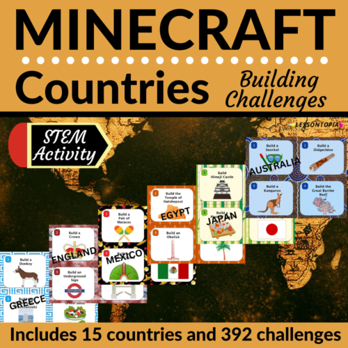 Minecraft Challenges | Countries | STEM Activities Bundle - Classful