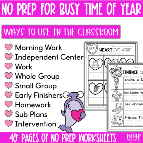 Valentine's Day Math and Literacy Worksheets for PreK and K | Valentine ...