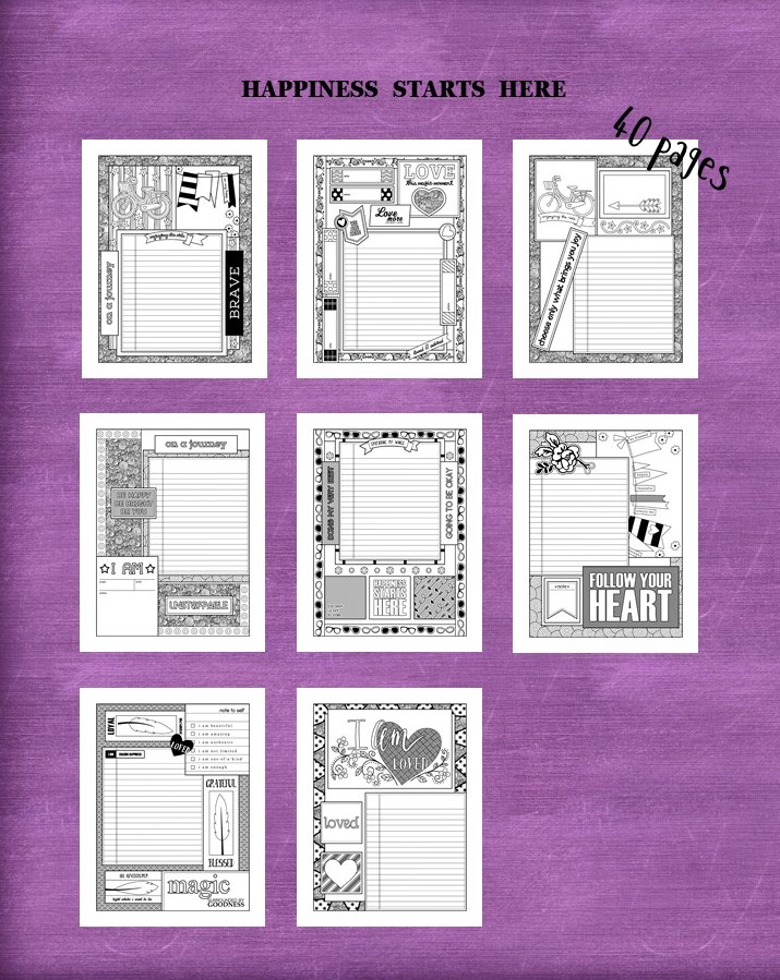 Happiness starts here - journal pages - Classful