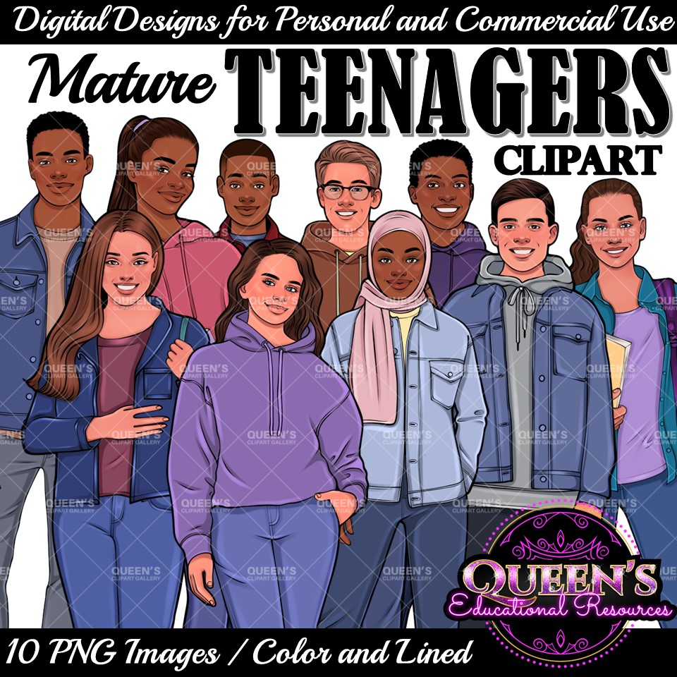 Teens Clipart, Teenagers Clipart, Realistic Teenagers Clipart ...