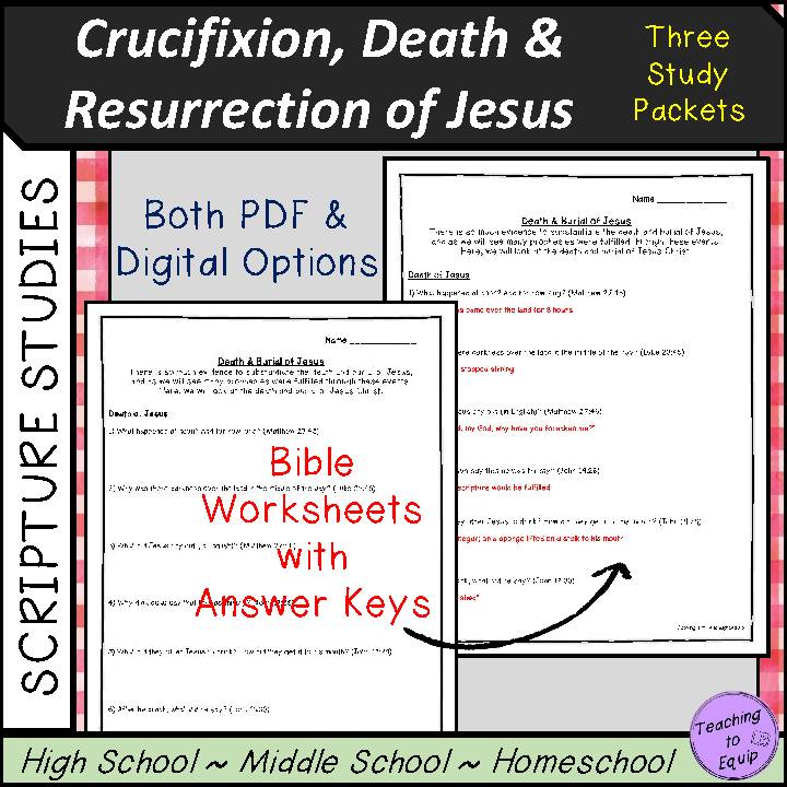 Crucifixion, Death, Burial and Resurrection of Jesus Bible Scripture ...
