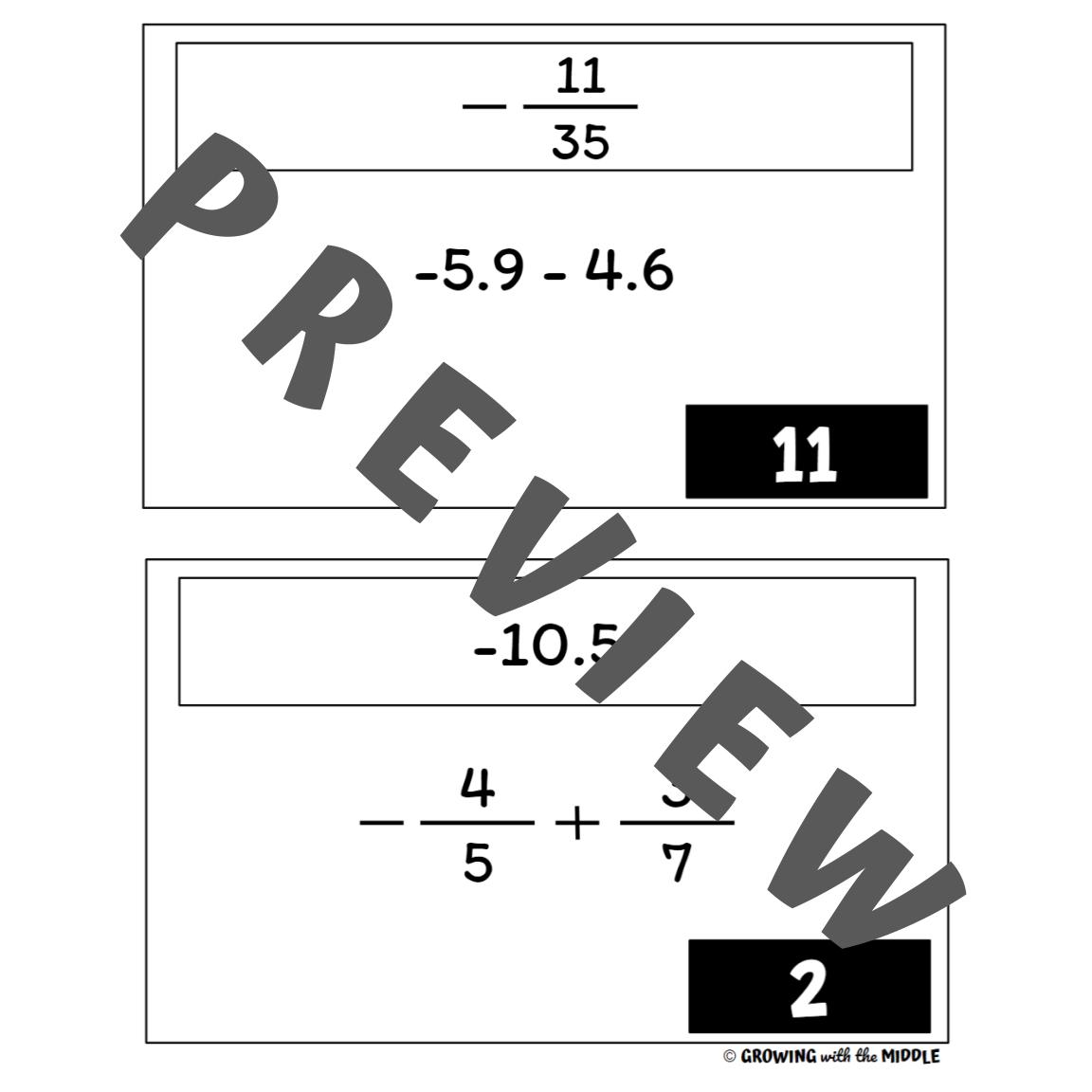 Adding and Subtracting Rational Numbers Scavenger Hunt - Classful