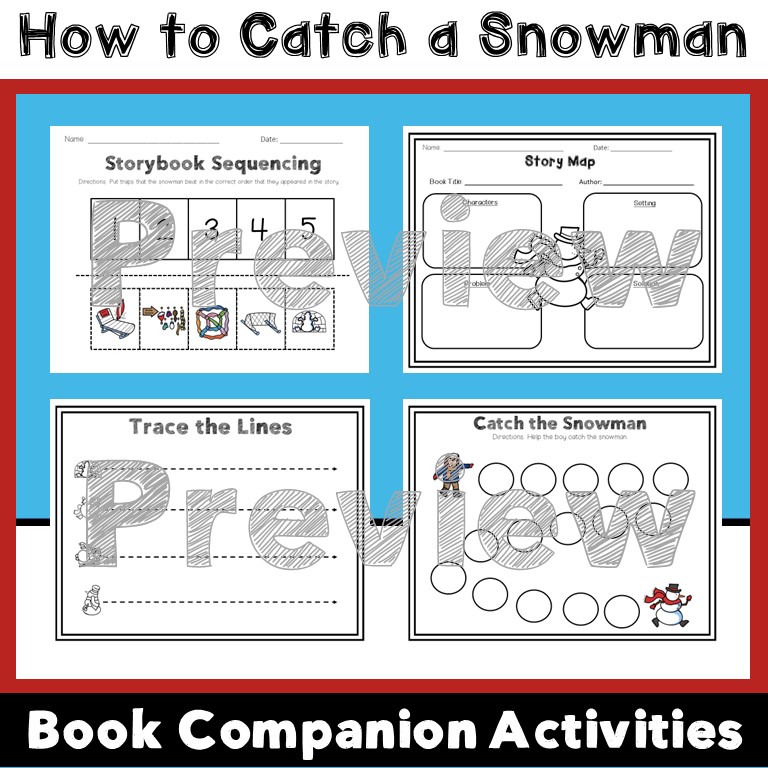 How to Catch a Snowman- Book Companion Activities - Elementary ...
