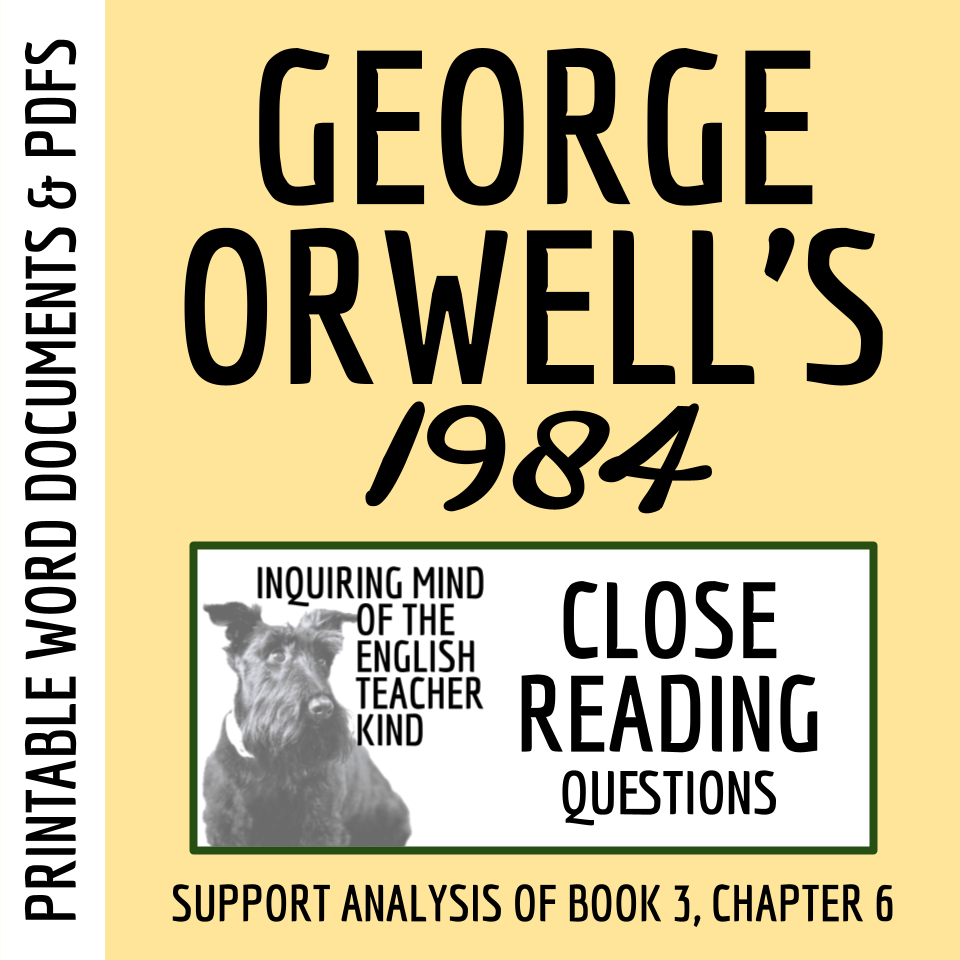 1984 Book 3 Chapter 6 Close Reading Worksheet (Printable) - Classful