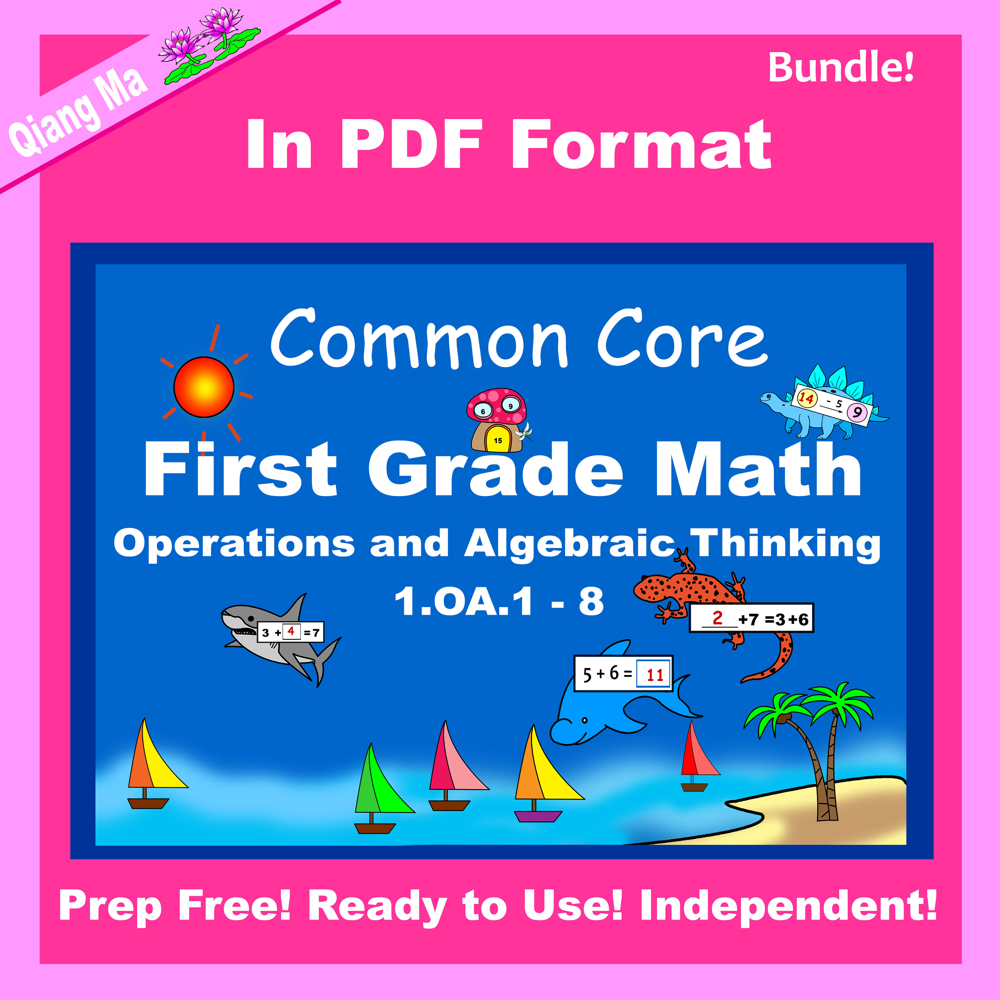 First Grade Math Year Long Mega Bundle All Common Core Standards ...